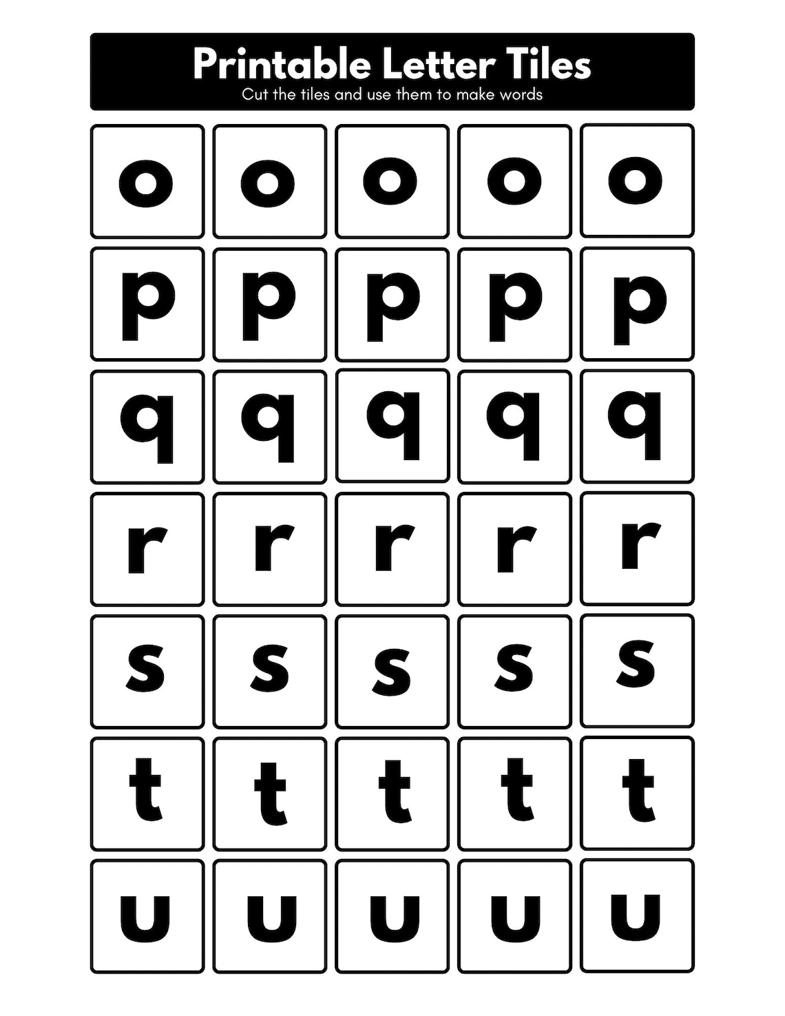 Printable Alphabet Letter Tiles | Montessori Learning (digital Download ...