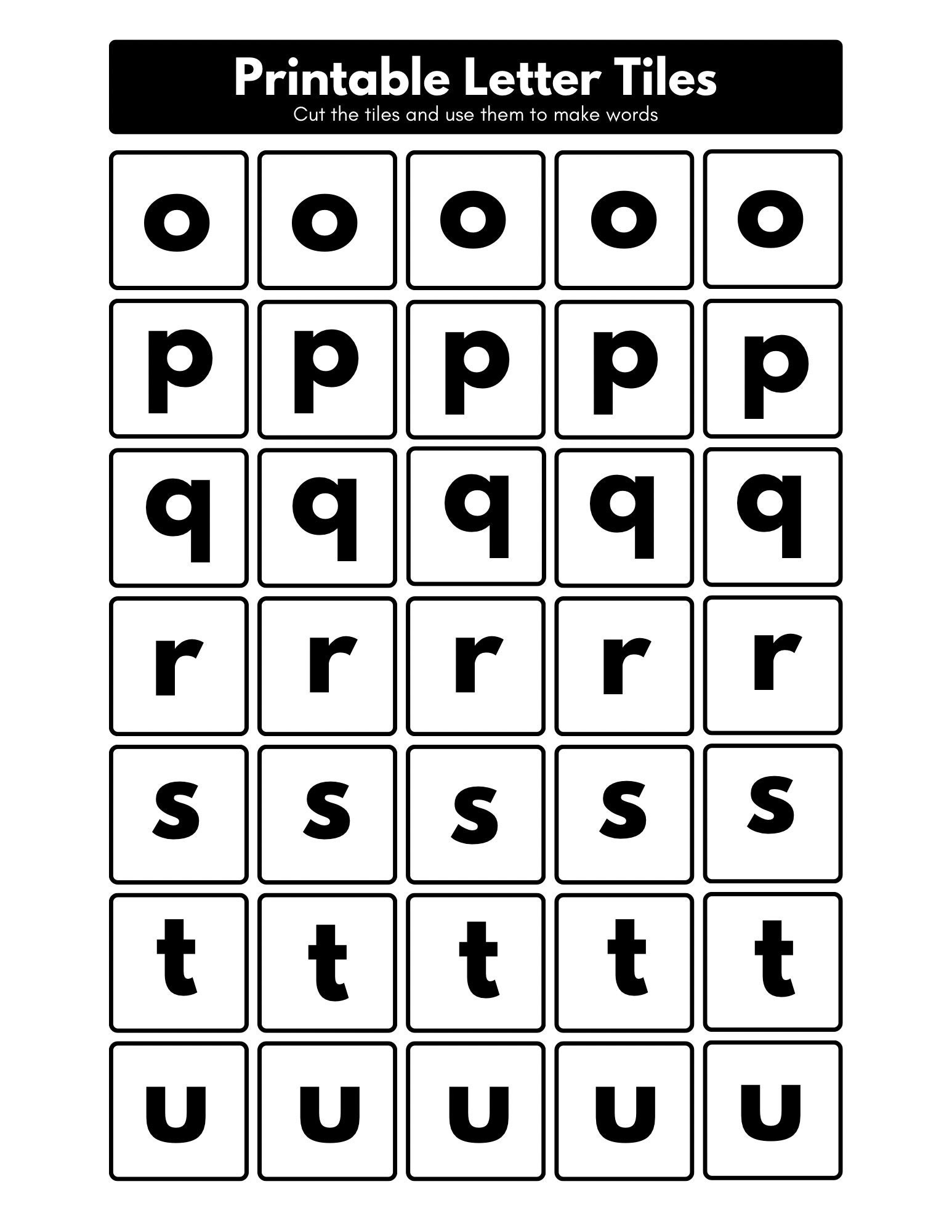 Printable Alphabet Letter Tiles | Montessori Learning (digital Download ...