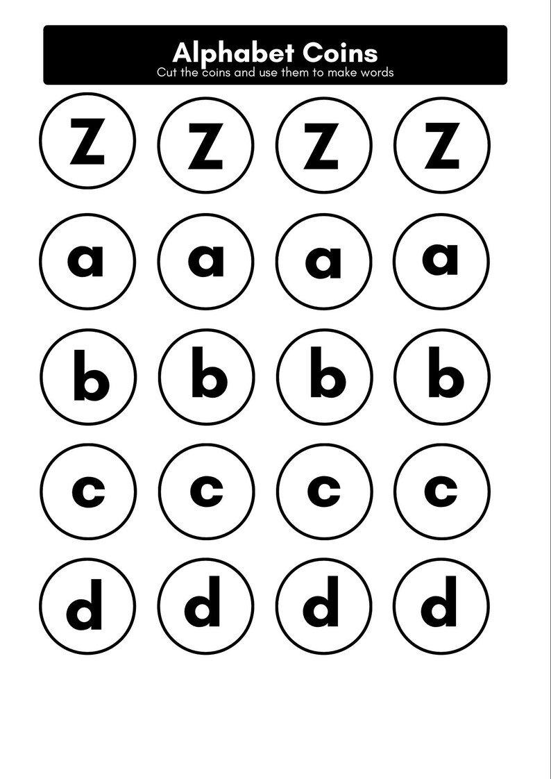Printable Alphabet Coins - Etsy