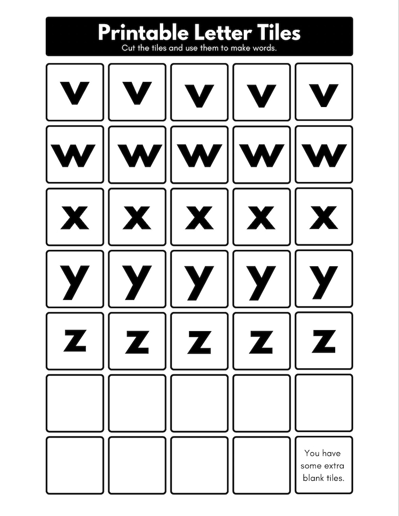 Printable Letter Tiles - Etsy