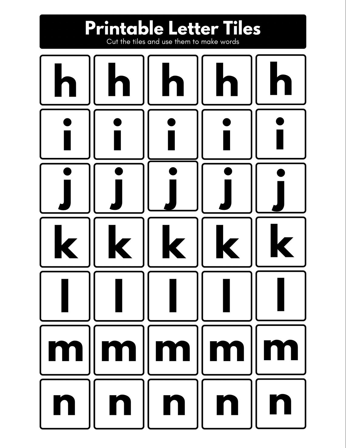 Printable Letter Tiles - Etsy