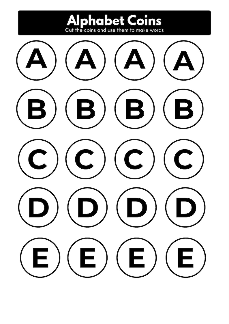 Printable Alphabet Coins - Etsy