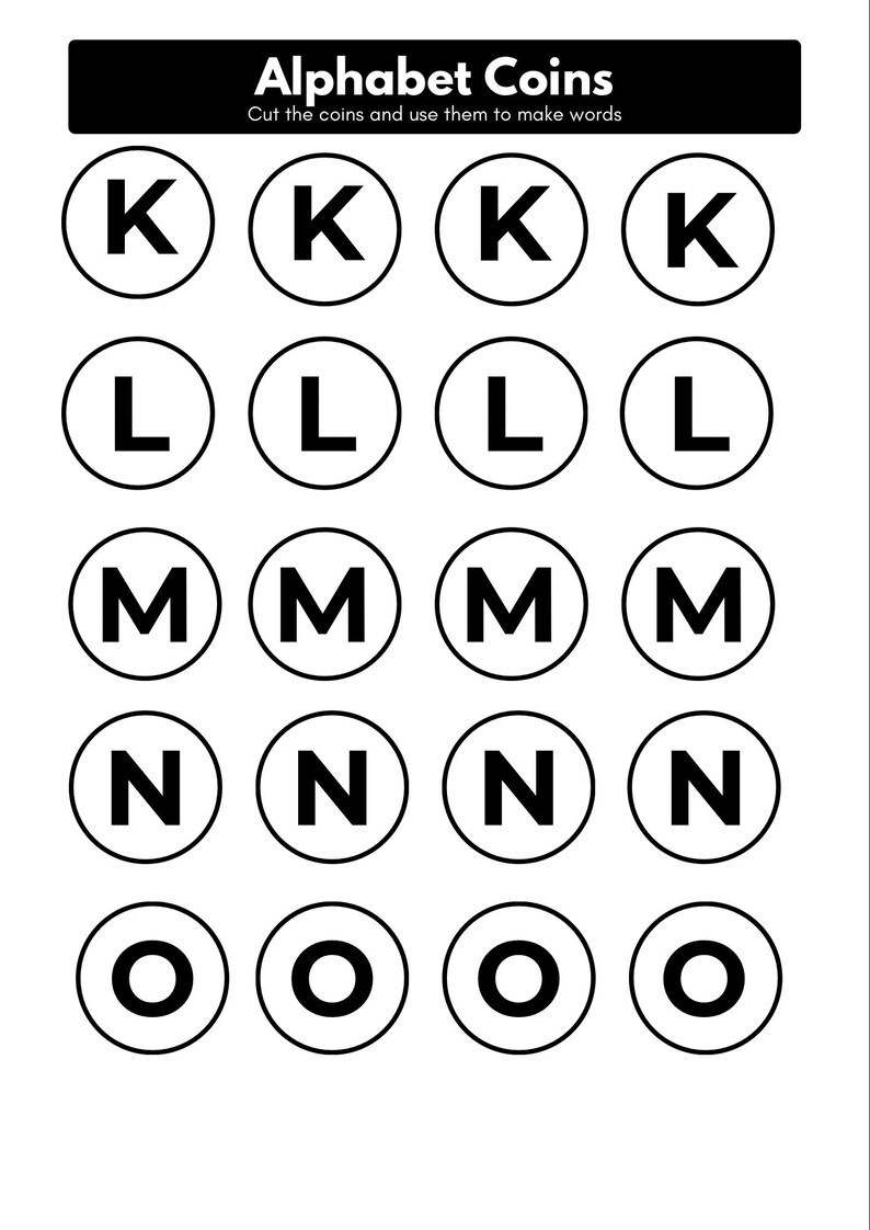 Printable Alphabet Coins - Etsy