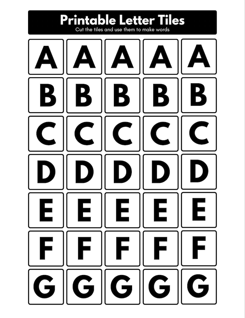 Printable Letter Tiles - Etsy