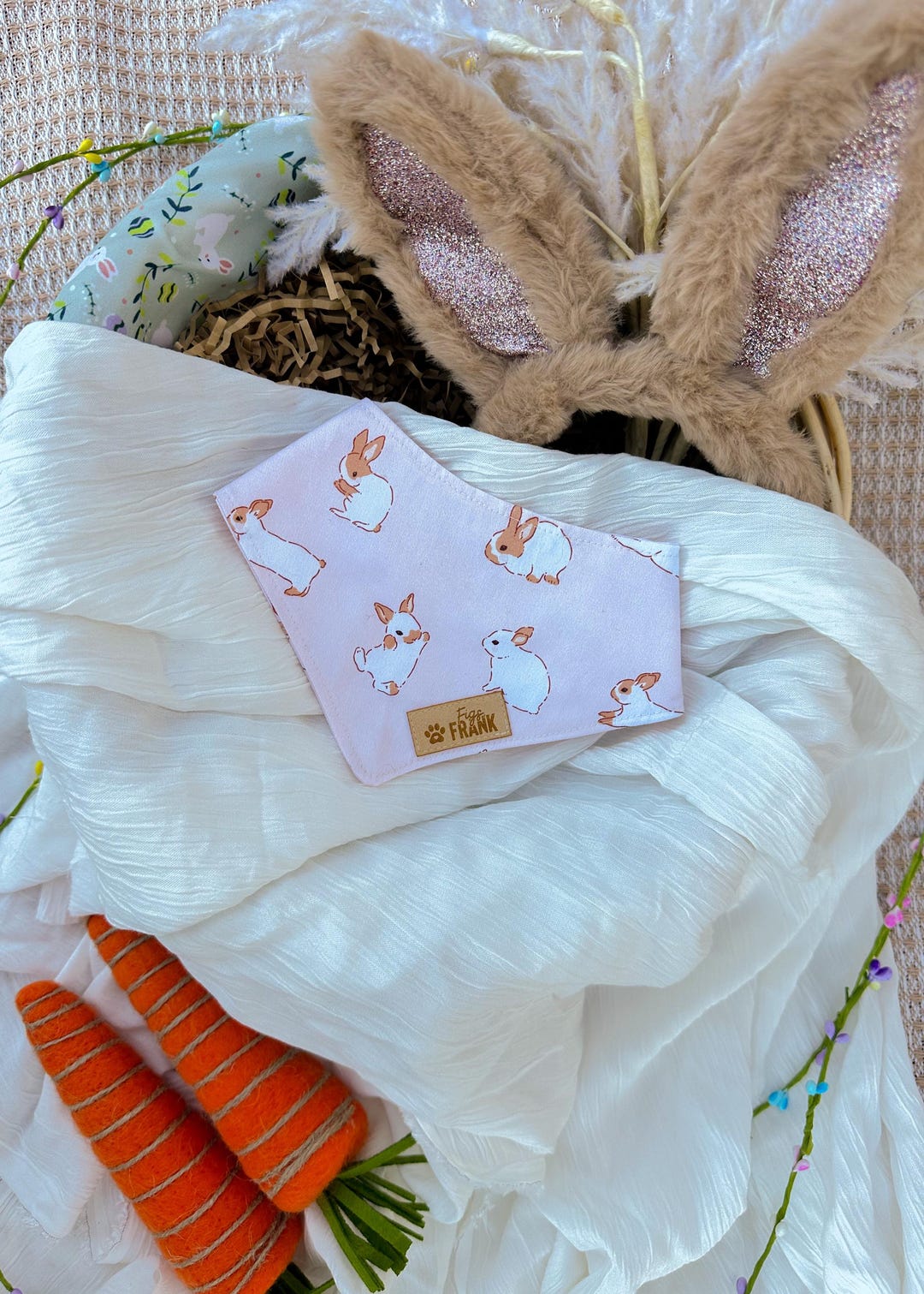 Easter Pink Bunny Dog Bandana - Etsy