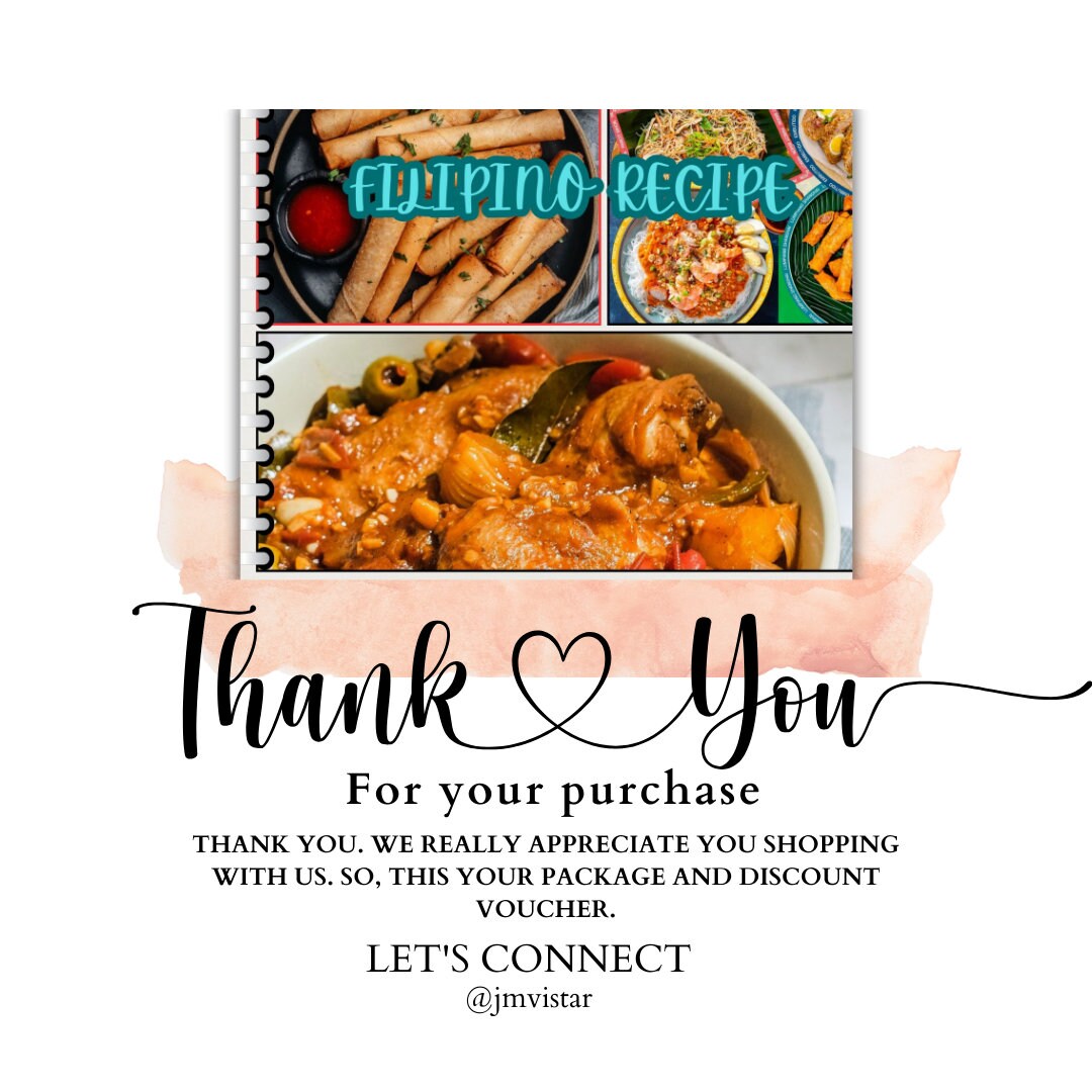 Filipino Recipe Book - Etsy