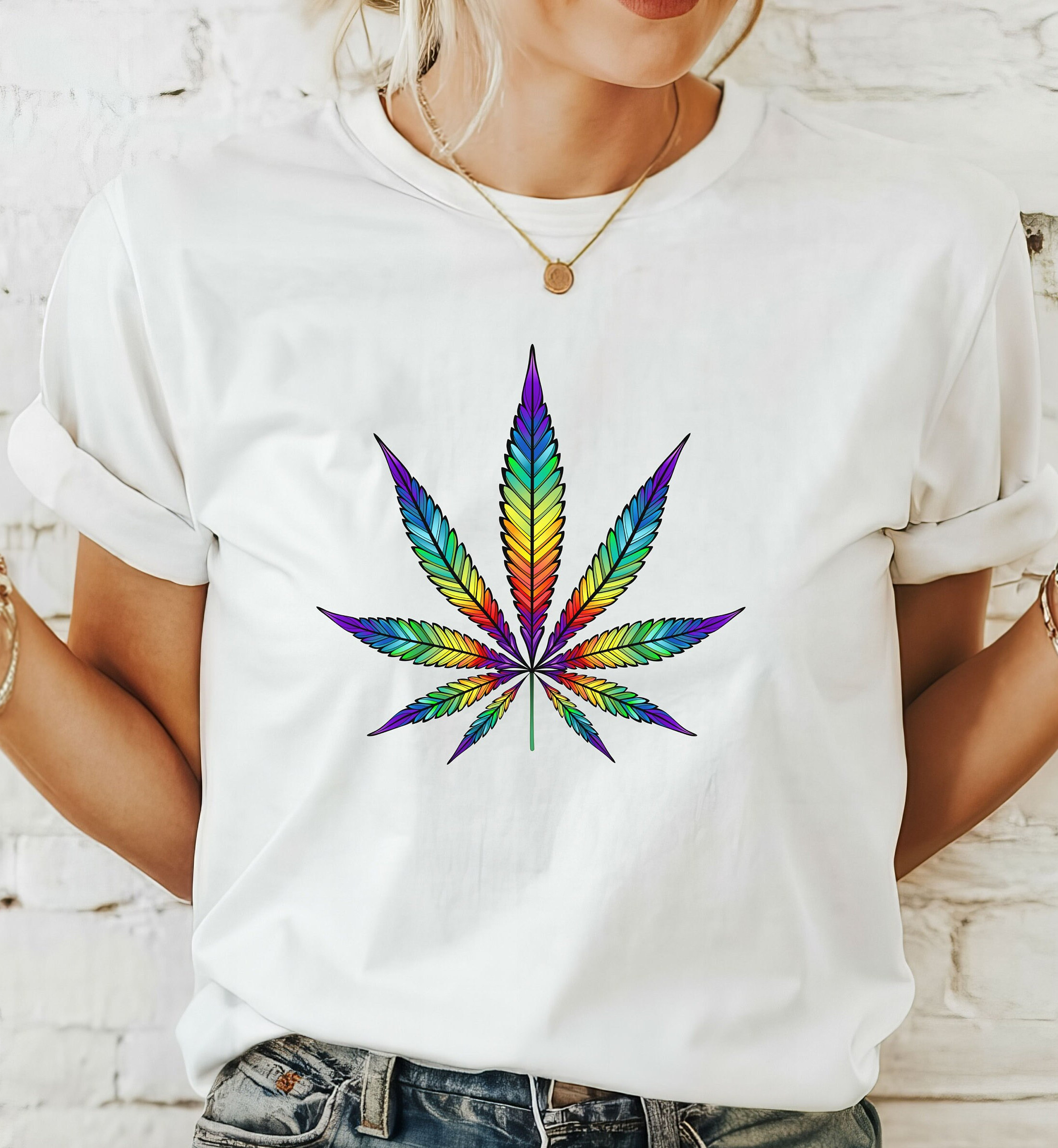 Rainbow Mull Leaf T-shirt, Marijuana Leaf Tee, Weed Lover Shirt, Herb Lover Shirt, Cannabis Leaf ...