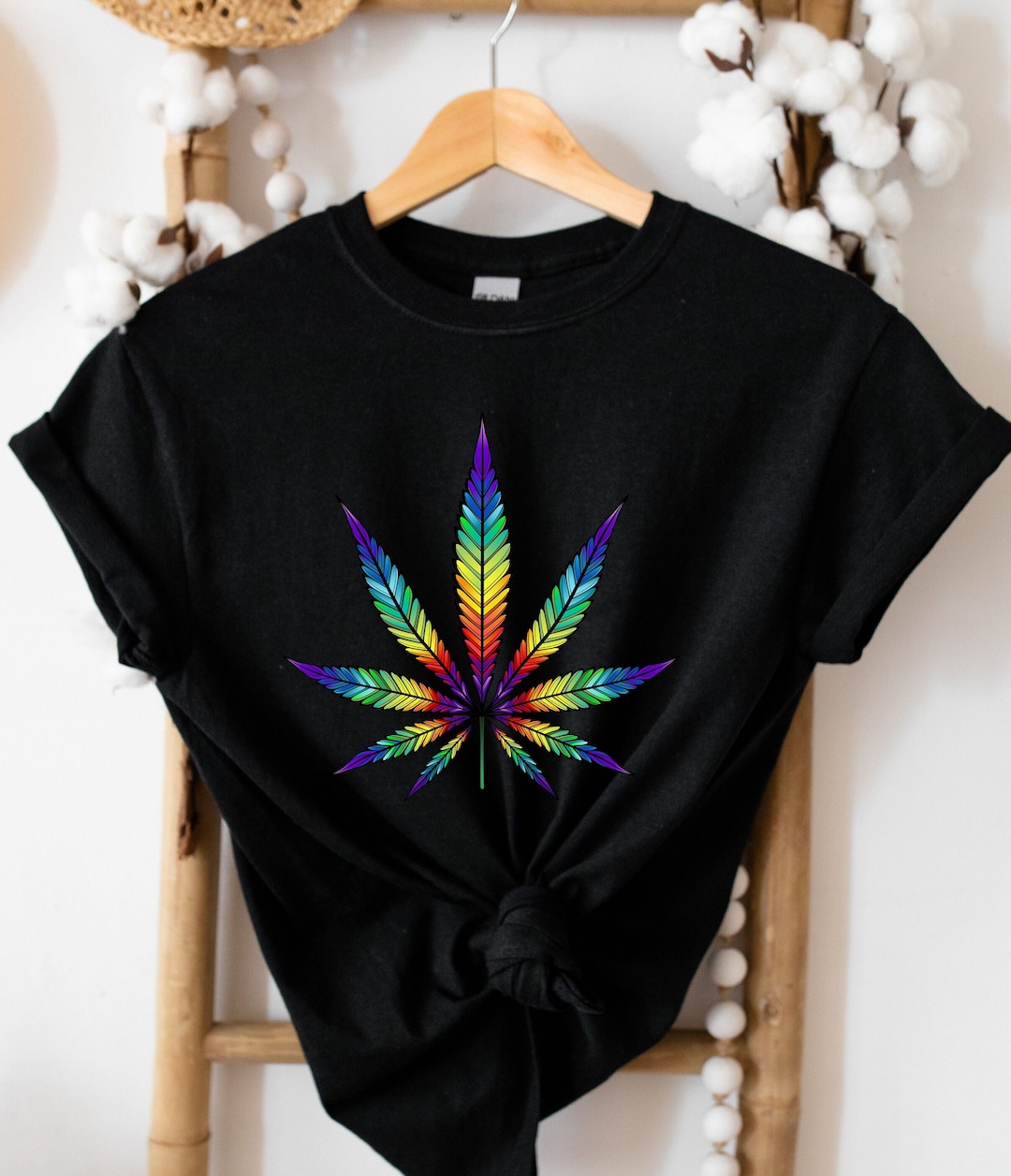 Rainbow Mull Leaf T-shirt, Marijuana Leaf Tee, Weed Lover Shirt, Herb Lover Shirt, Cannabis Leaf ...