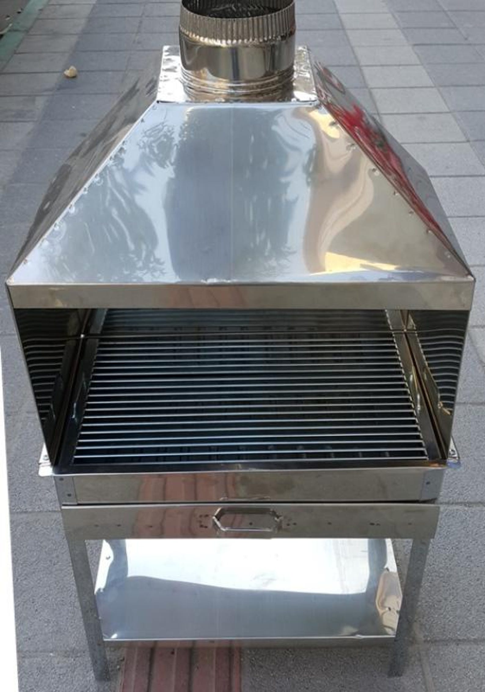 Stainless Steel BBQ Grill With Chimney – Outdoor Charcoal Grill With ...