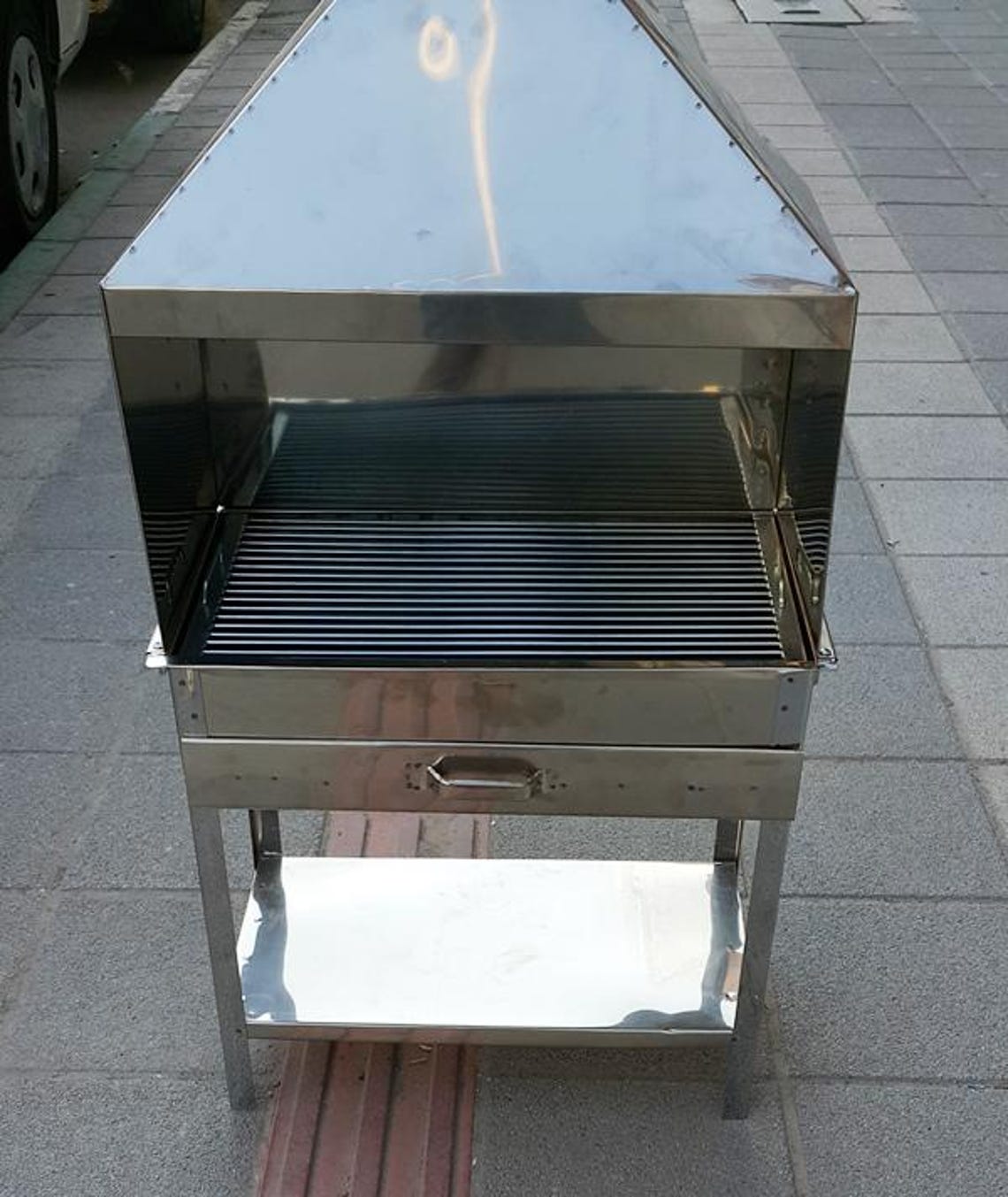 Stainless Steel BBQ Grill With Chimney – Outdoor Charcoal Grill With ...