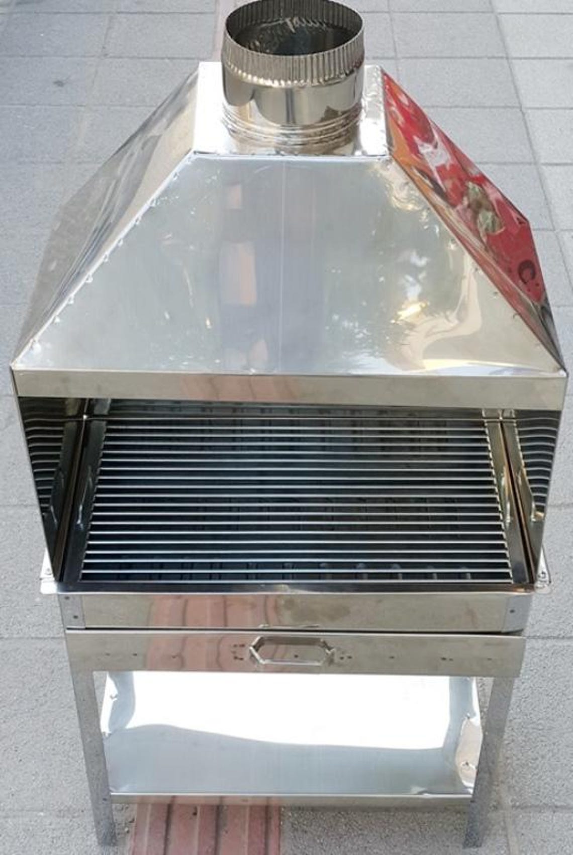 Stainless Steel BBQ Grill With Chimney – Outdoor Charcoal Grill With ...
