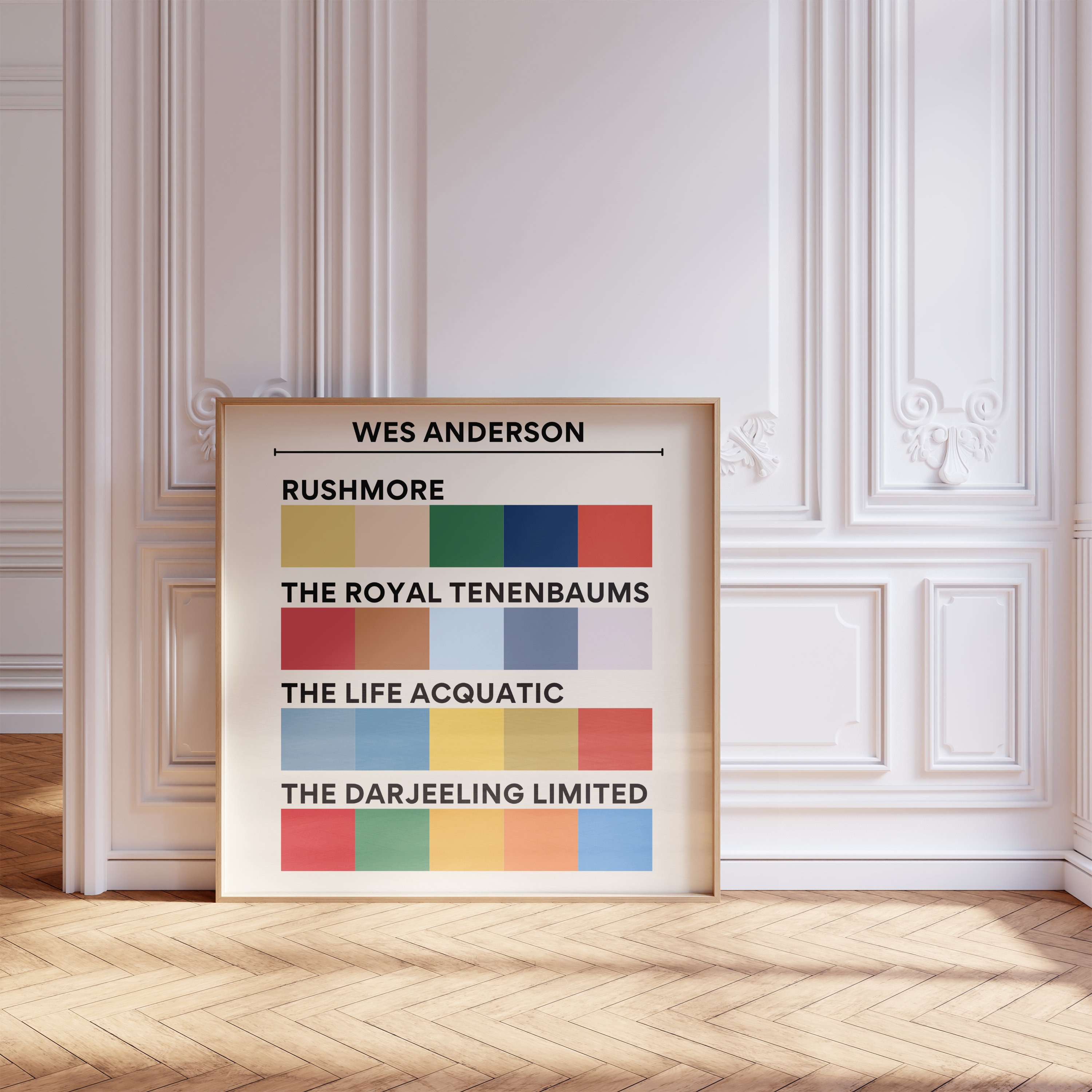 Wes Anderson Color Palette Poster - Etsy