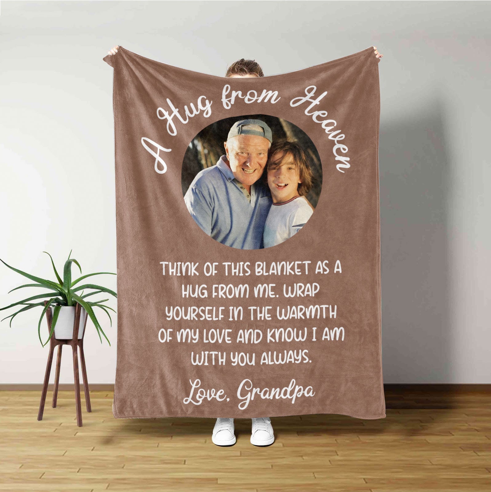 Memorial Blanket, A Hug From Heaven Blanket, Custom Photo Blanket ...