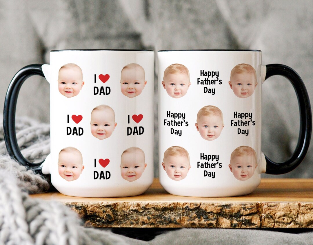 Custom Baby Face With Text Gift Mug, Kids Face, Your Dog Face, Birthday ...