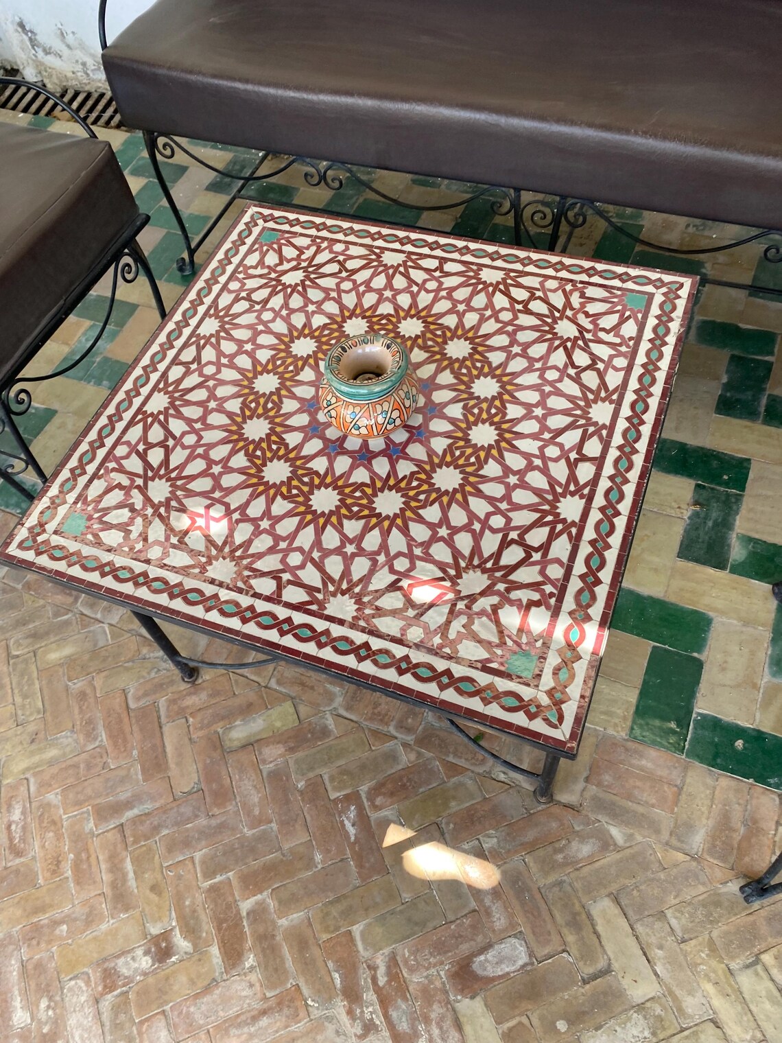 Complicated Brain Design Table, Moroccan Mosaic Table Solid for Indoor ...