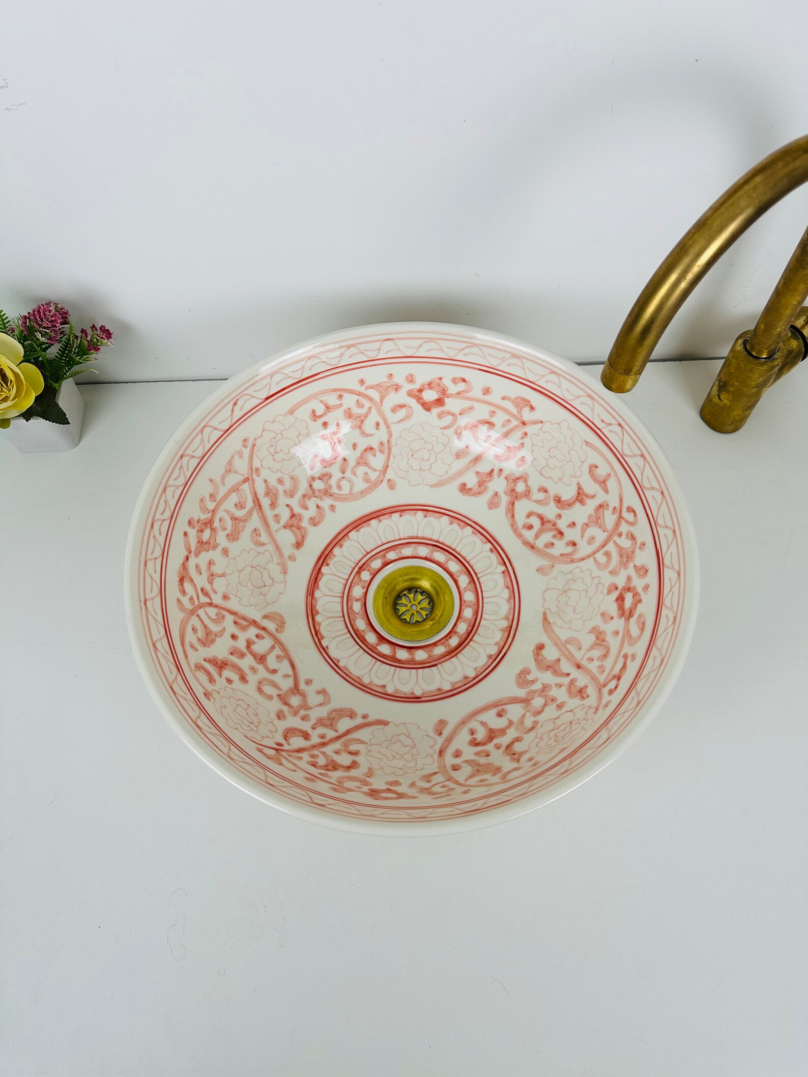 Handmade Moroccan Ceramic Sink: Hand-painted Bathroom Vanity Basin - Etsy