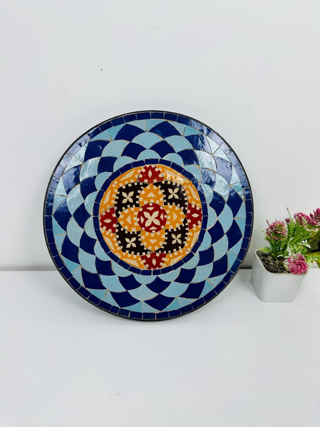 Multi-colors Coffee Tabletop Made From Mosaic Clay Tiles Mid-century ...