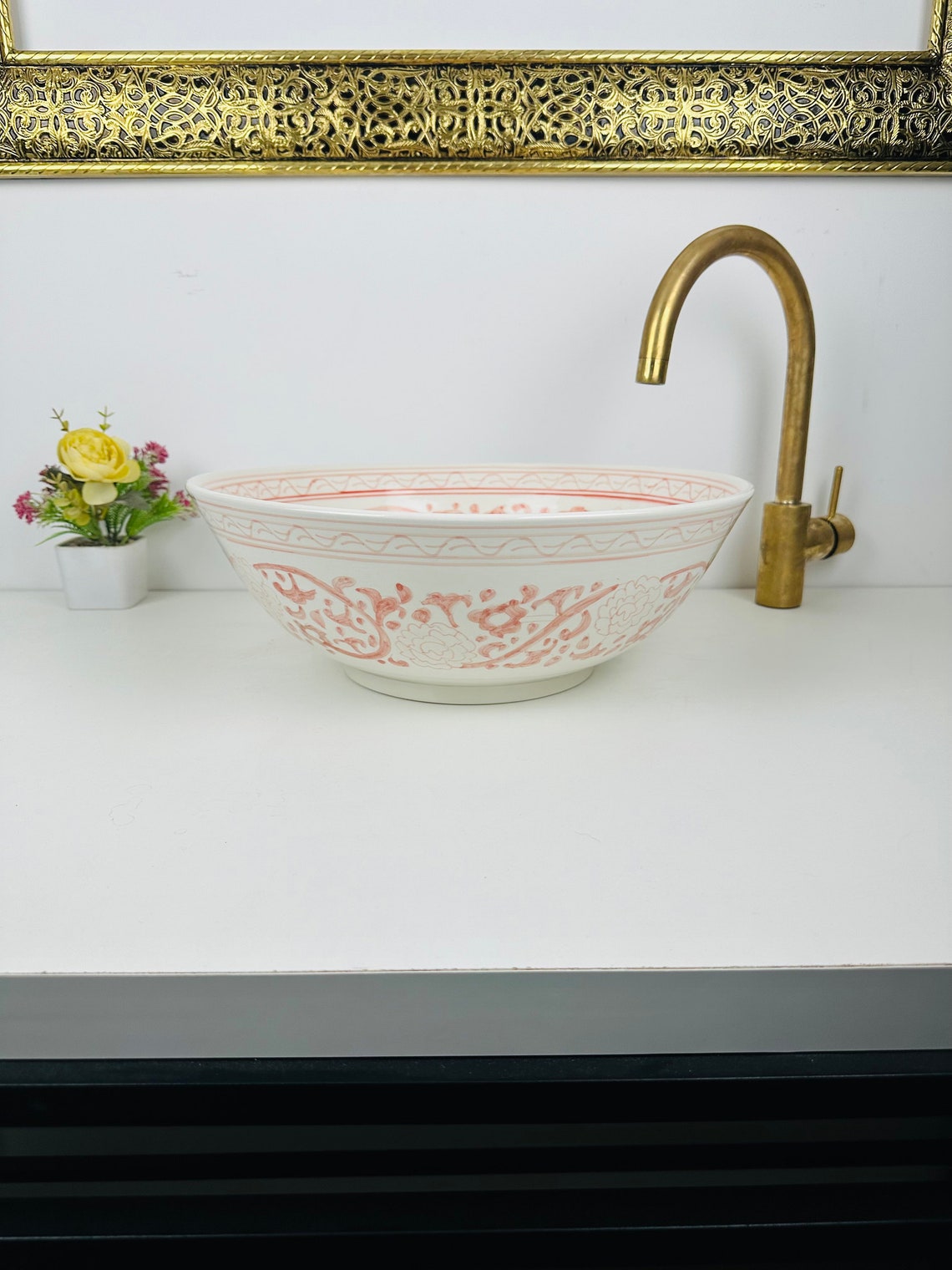 Handmade Moroccan Ceramic Sink: Hand-painted Bathroom Vanity Basin - Etsy