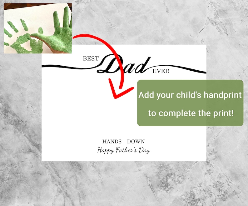 Father's Day Gift, Best Dad Ever Hands Down, Handprint Father's Day ...