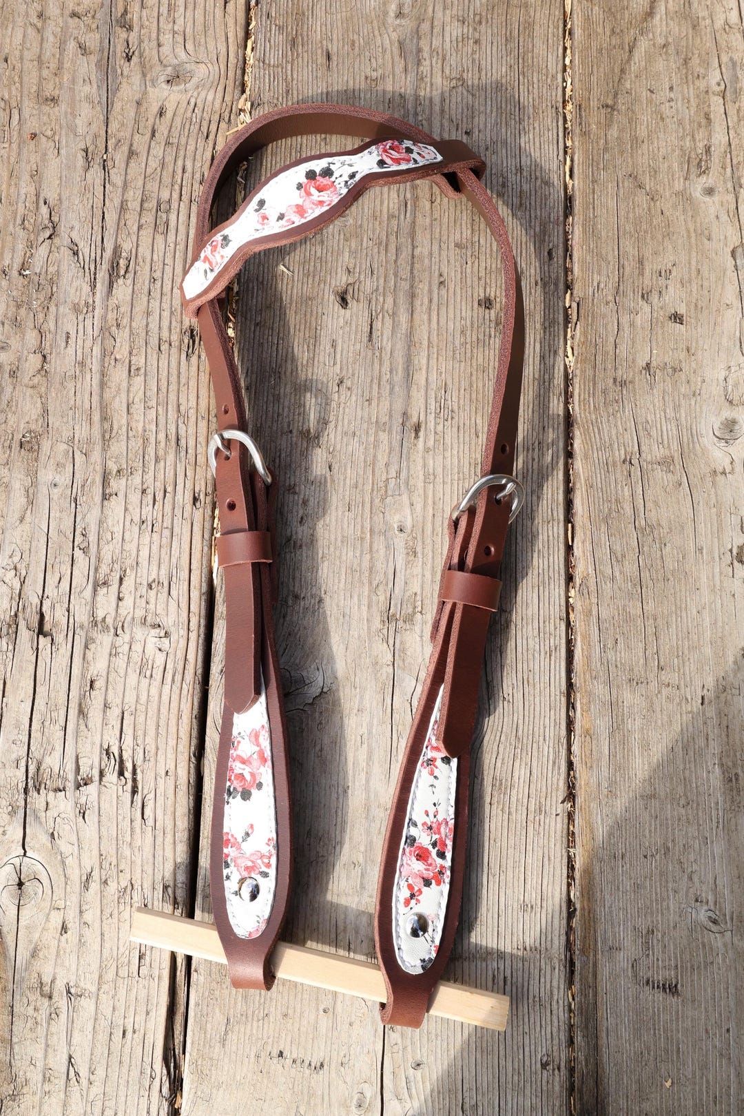 Brown Floral Leather One Ear Bridle - Etsy