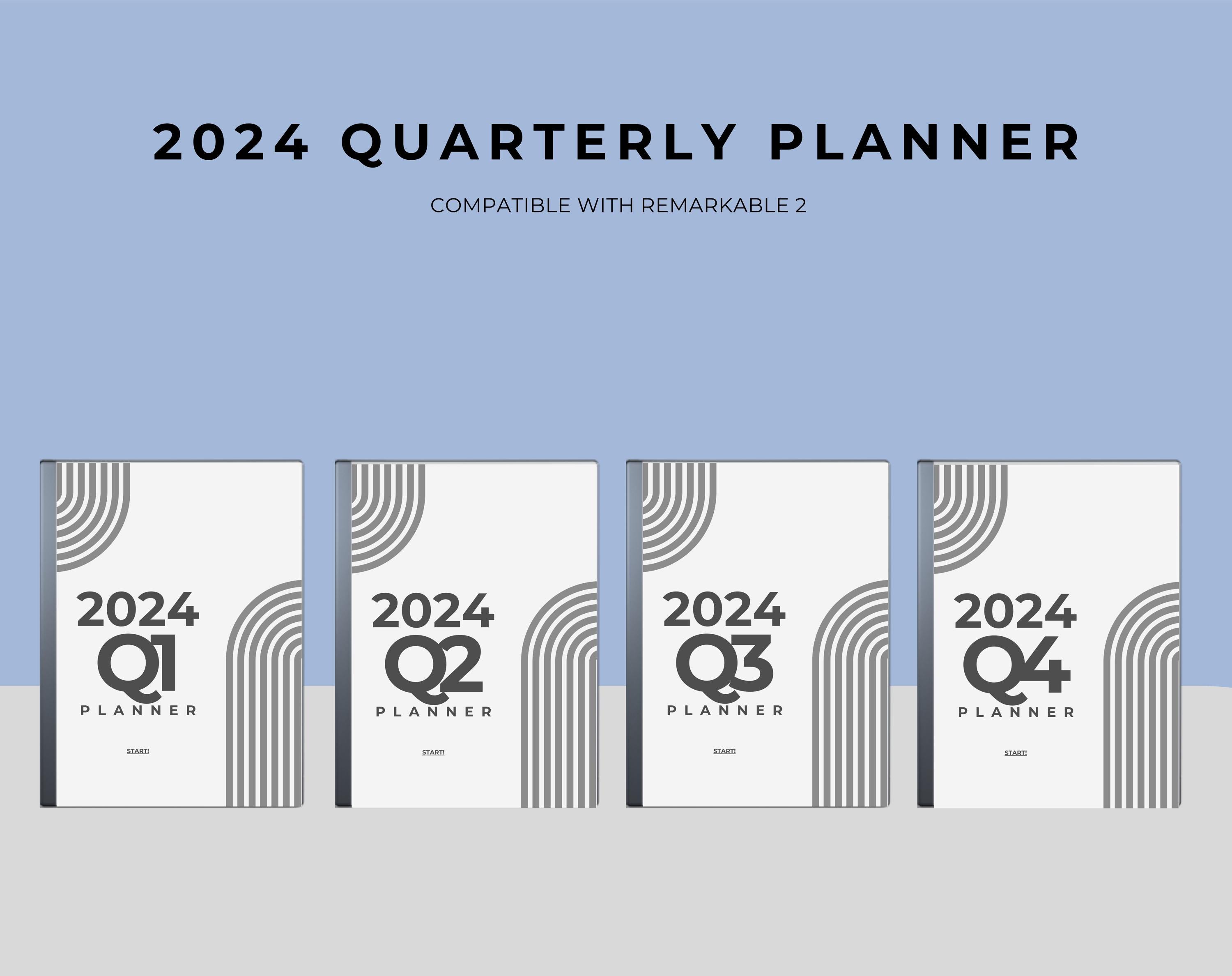 2024 Quarterly Planner Compatible With Remarkable 2 Templates, Q1 Q2 Q3 ...