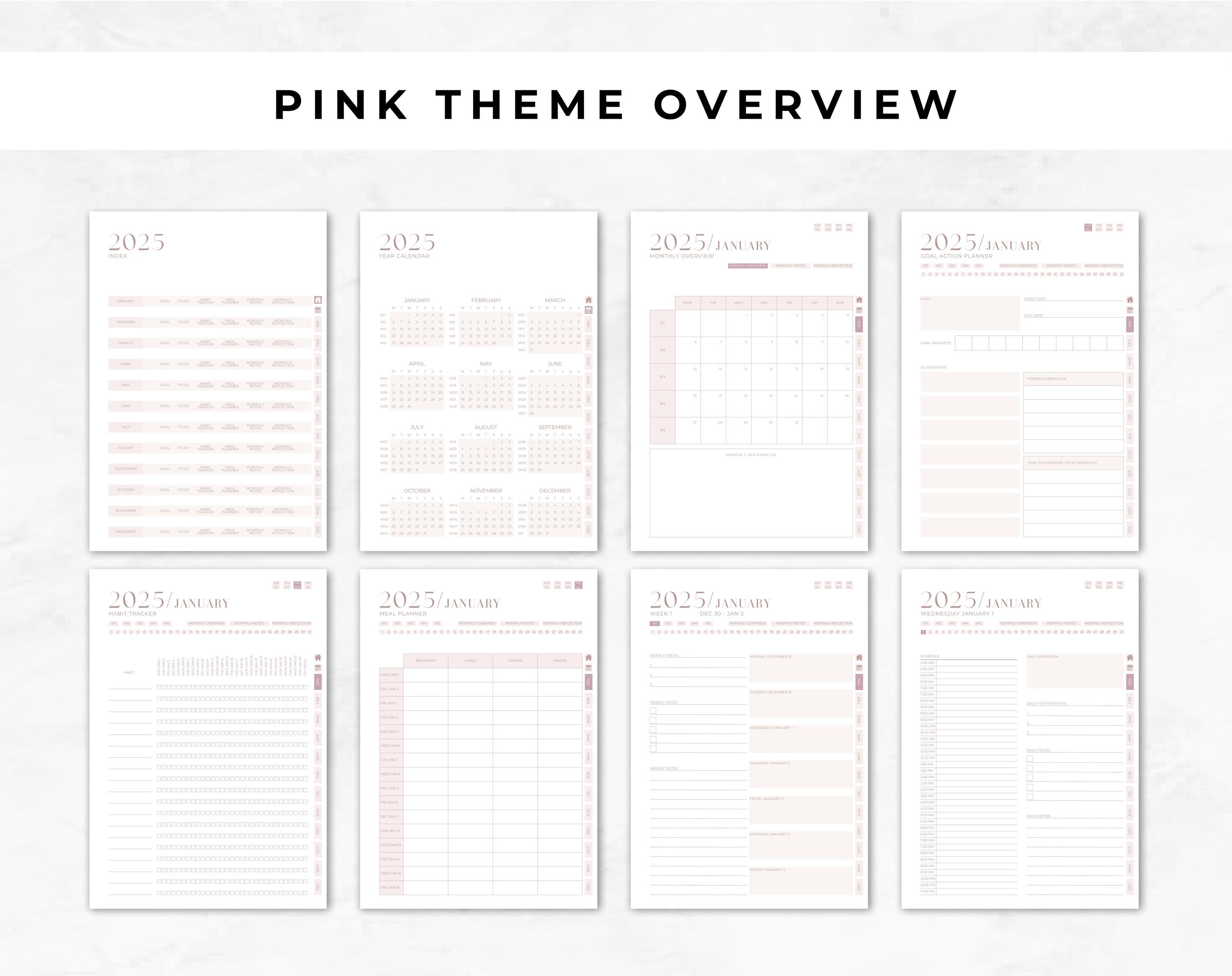 2024 2025 2026 Digital Planner, Hyperlinked Planner Template ...