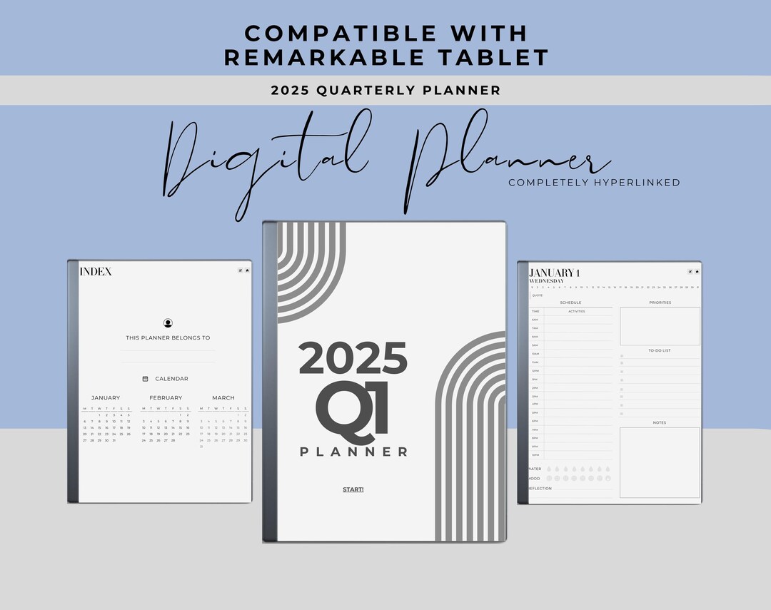 2025 Quarterly Planner Q1 Q2 Q3 Q4, Epaper Templates Digital Planner ...