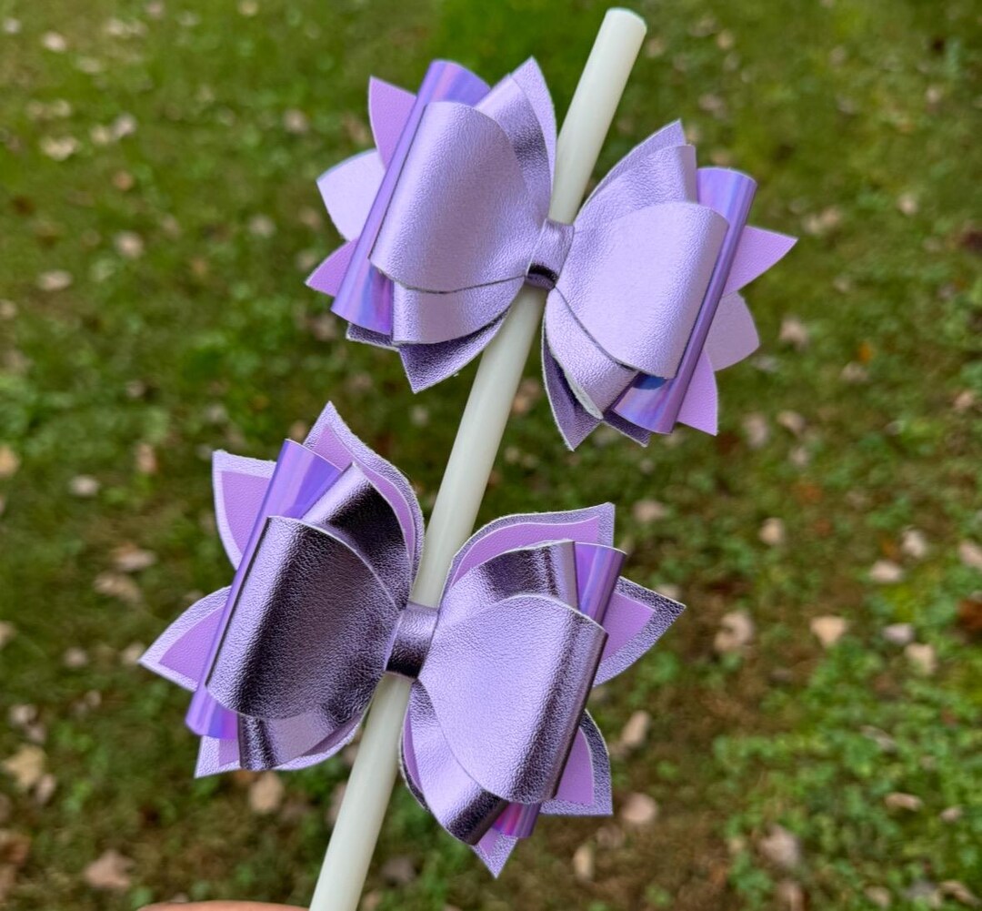 Purple Glimmer Bow Set - Etsy