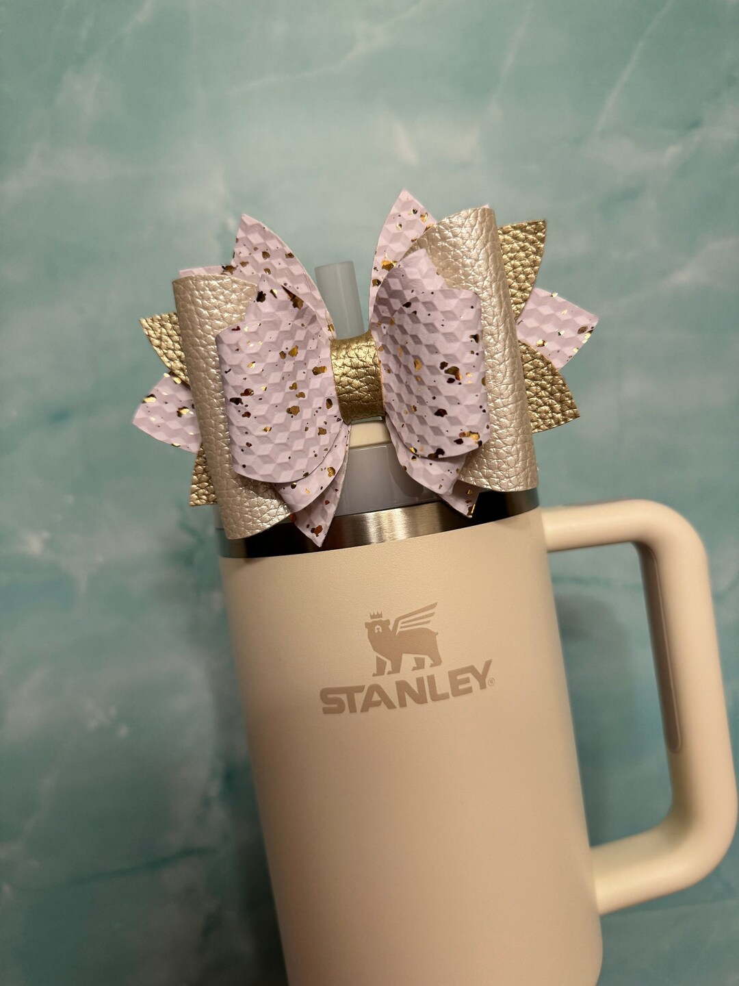 White and Gold Stanley Bow - Etsy