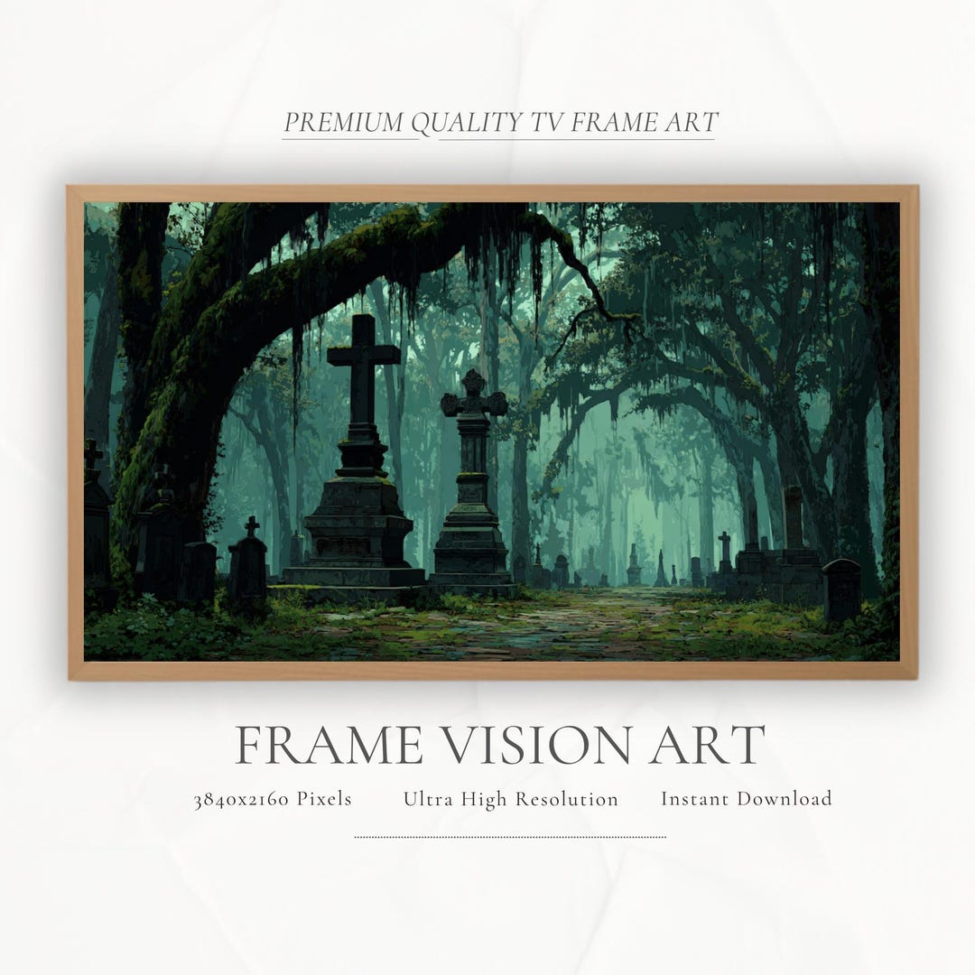 Gothic Graveyard Scene 4K Art for Frame TV • Dark Forest (digital ...