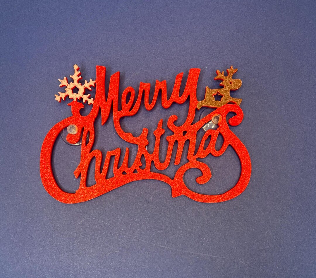Merry Christmas Window Sign-3d Printed - Etsy