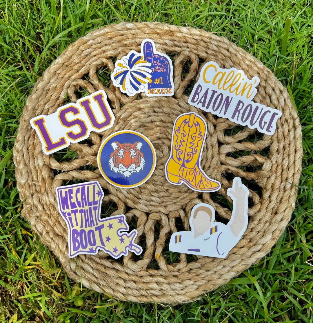 LSU Sticker Pack Louisiana State University LSU Batin Rouge Mike the ...