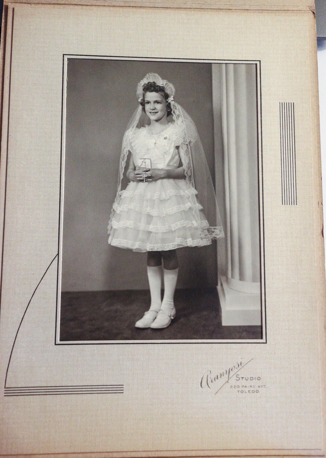 Vintage First Communion Photograph - Black and White Christian Keepsake ...