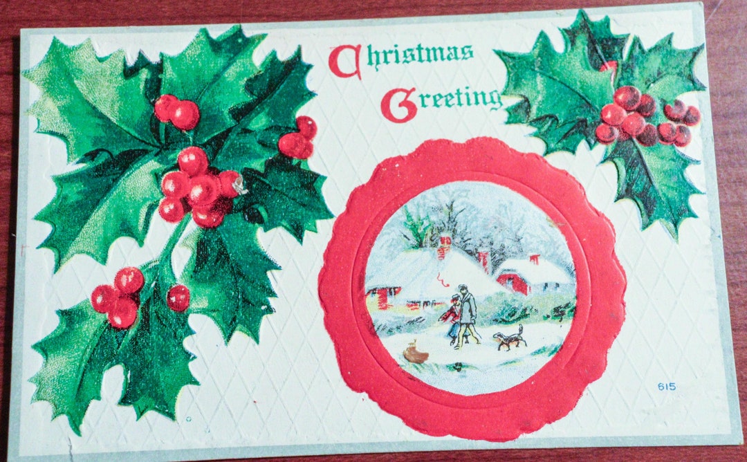 Charming Early 1900s Christmas Greeting Postcard - Perfect for ...