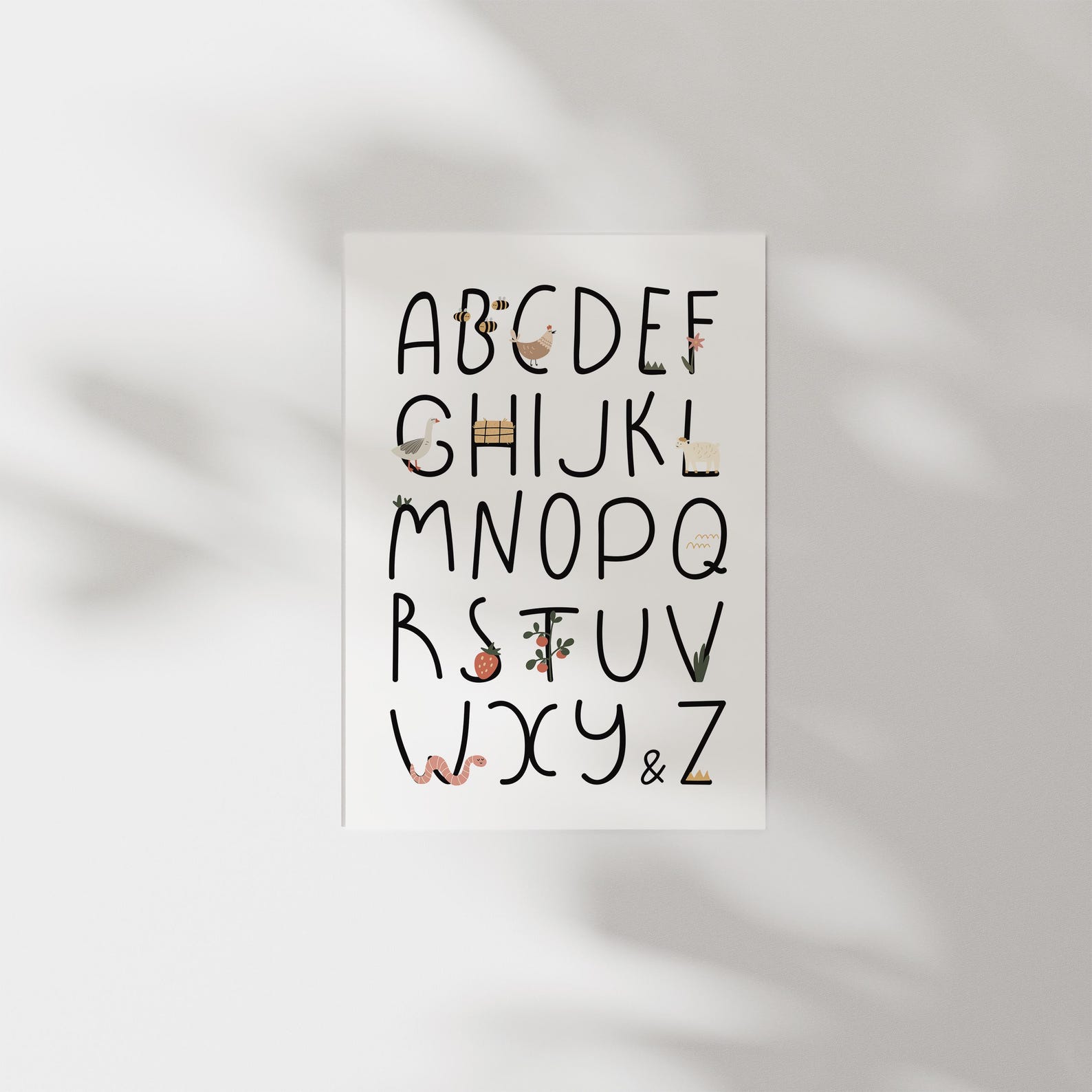 Farm Alphabet Poster Farm-themed Wall Art Printables Nursery Wall Decor ...