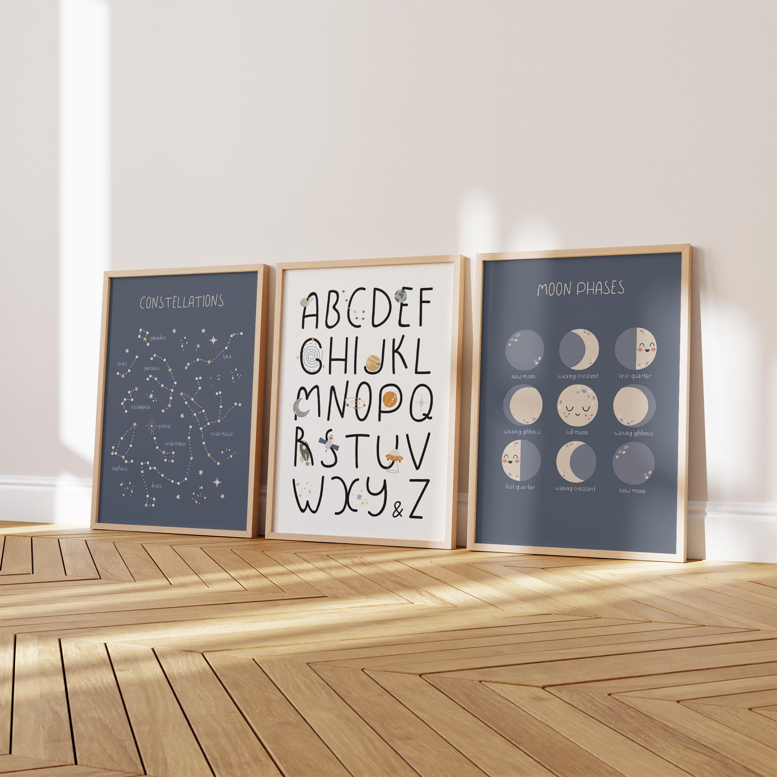 Space Alphabet Print Space-themed Wall Art Printables Nursery Wall ...
