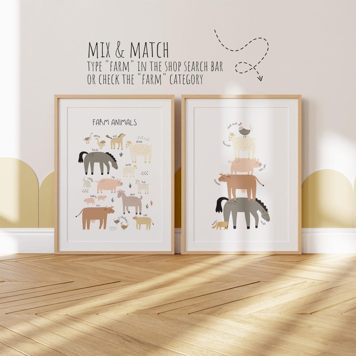 Farm Animals Poster | Farm-themed Wall Art Printables | Nursery Wall ...