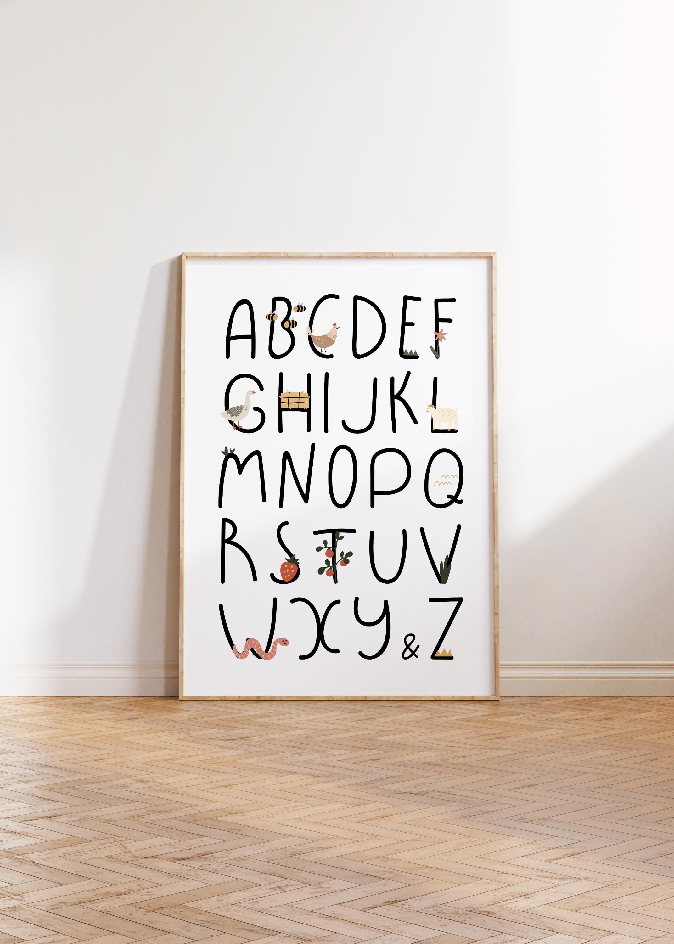 Farm Alphabet Poster Farm-themed Wall Art Printables Nursery Wall Decor ...