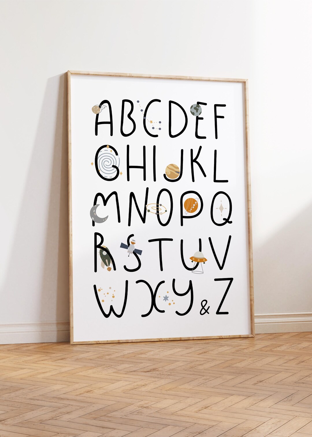 Space Alphabet Print Space-themed Wall Art Printables Nursery Wall ...