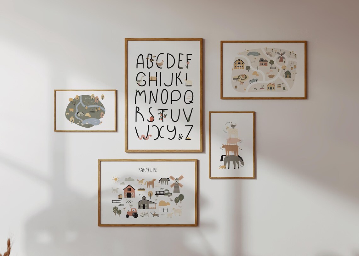 Farm Alphabet Poster | Farm-themed Wall Art Printables | Nursery Wall ...