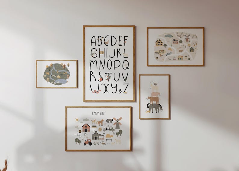 Farm Alphabet Poster | Farm-themed Wall Art Printables | Nursery Wall ...