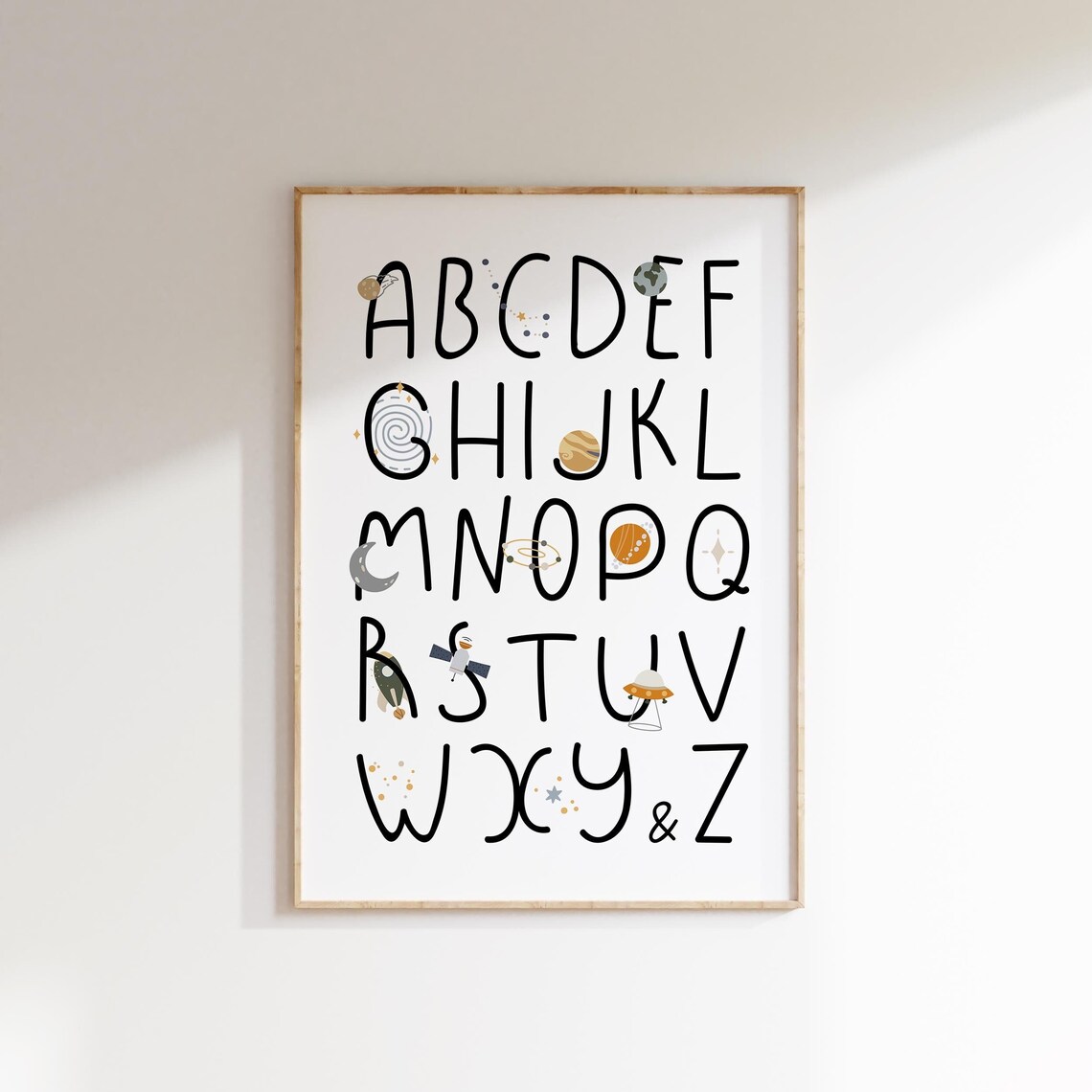 Space Alphabet Print Space-themed Wall Art Printables Nursery Wall ...