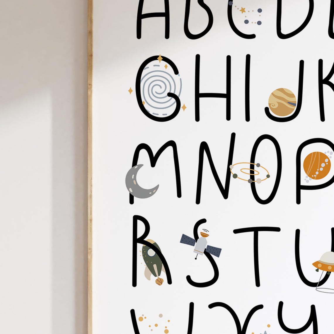 Space Alphabet Print Space-themed Wall Art Printables Nursery Wall ...