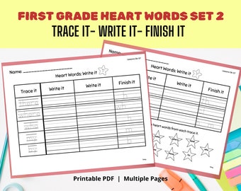 First Grade Heart Words Set First Grade Printable First Grade Printable ...