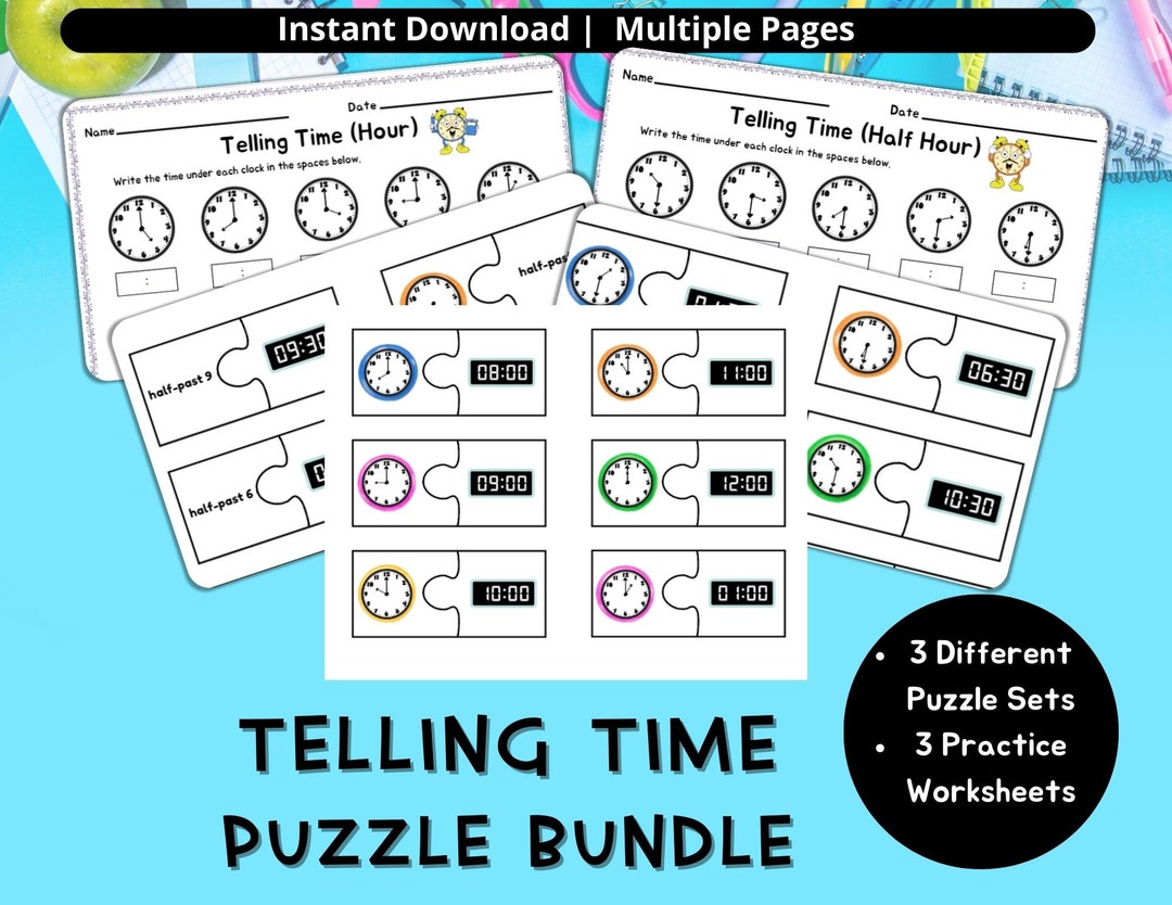 Telling Time Puzzle Telling Time Worksheets Kids Puzzles Math ...