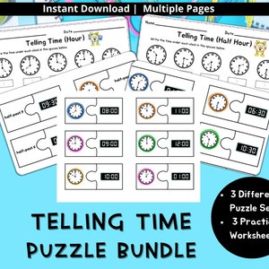 Telling Time Puzzle Telling Time Worksheets Kids Puzzles Math ...