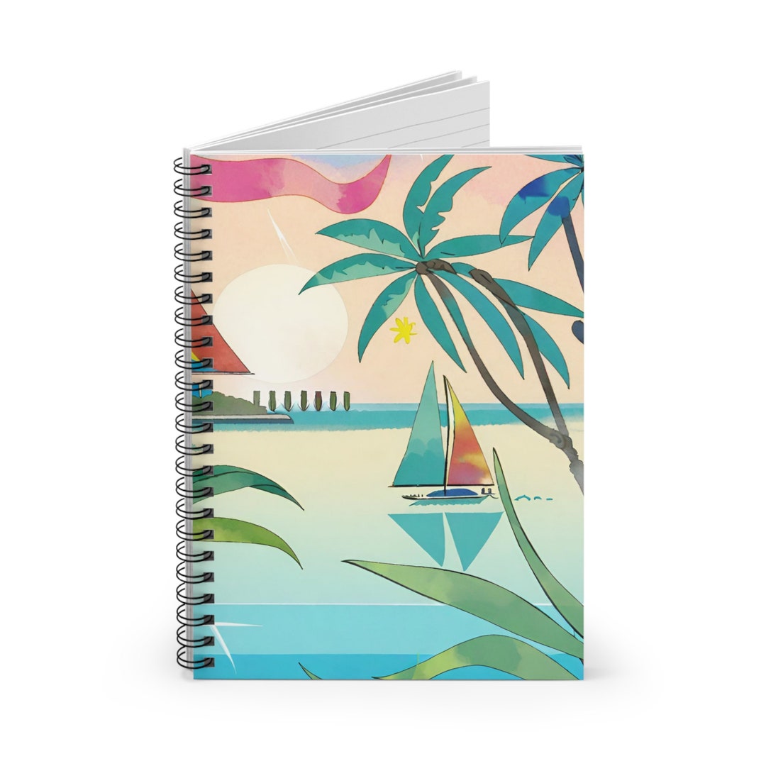 Sail and Chill Spiral Notebook Ruled Line / Minimalist Book / Pretty ...