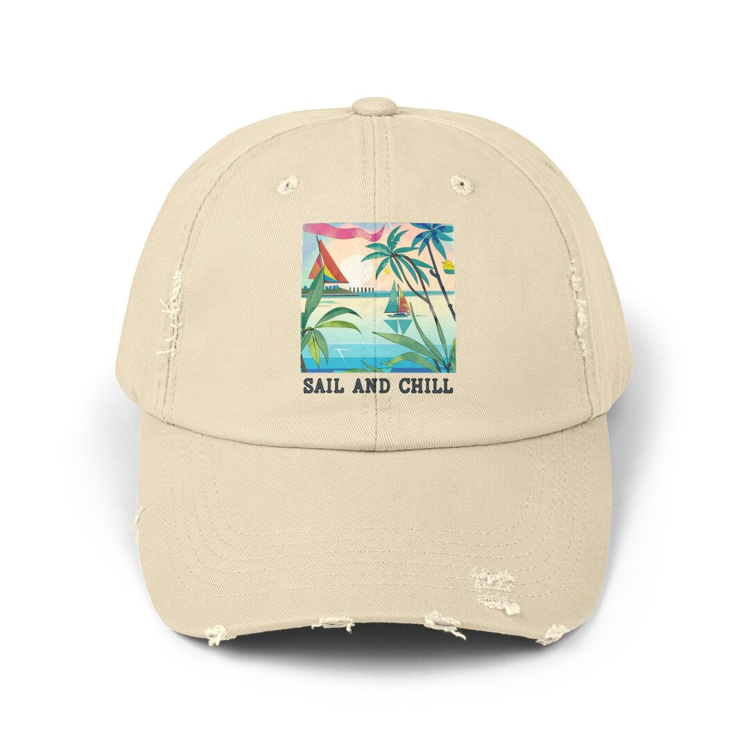 Sail and Chill Distressed Unisex Cap - Stylish Sun Protection for ...
