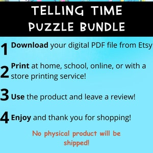 Telling Time Puzzle Telling Time Worksheets Kids Puzzles Math ...