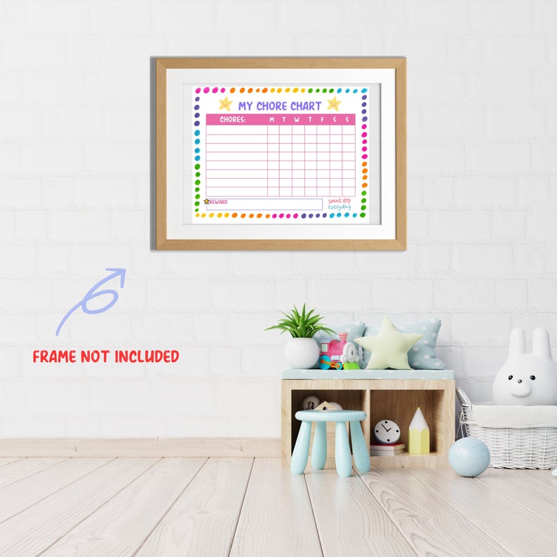 Kids Star Chore Chart Poster Reward Chart Responsibility Chart Chore ...